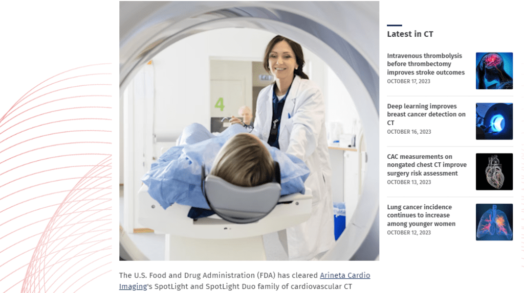 FDA clears Arineta’s SpotLight cardio CT systems - AuntMinnie.com - Arineta
