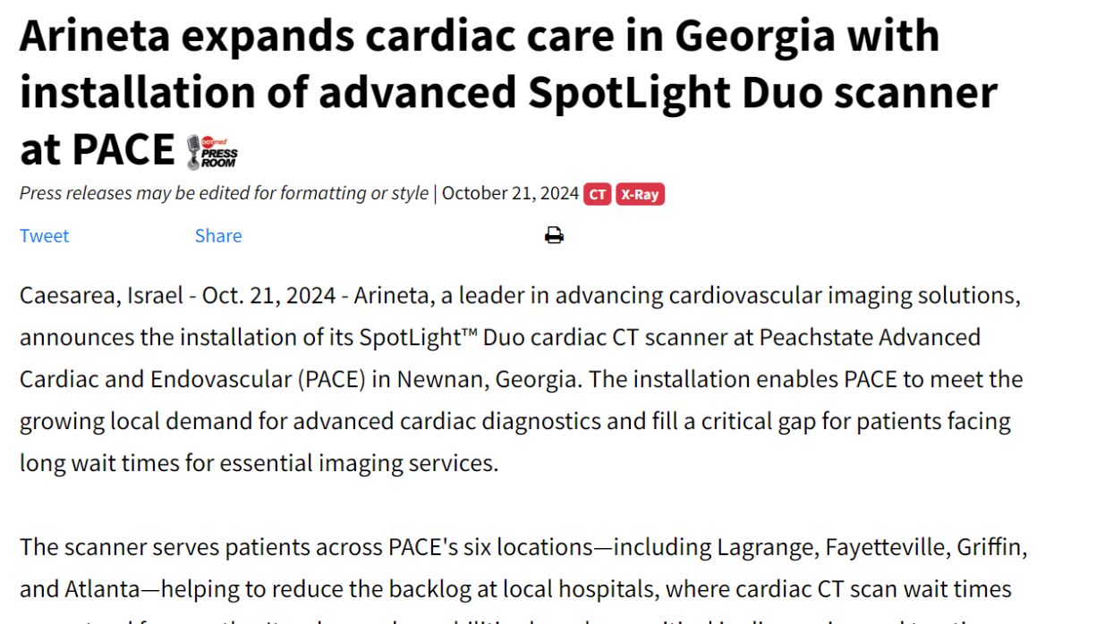 Arineta expands cardiac care in Georgia with installation of advanced ...